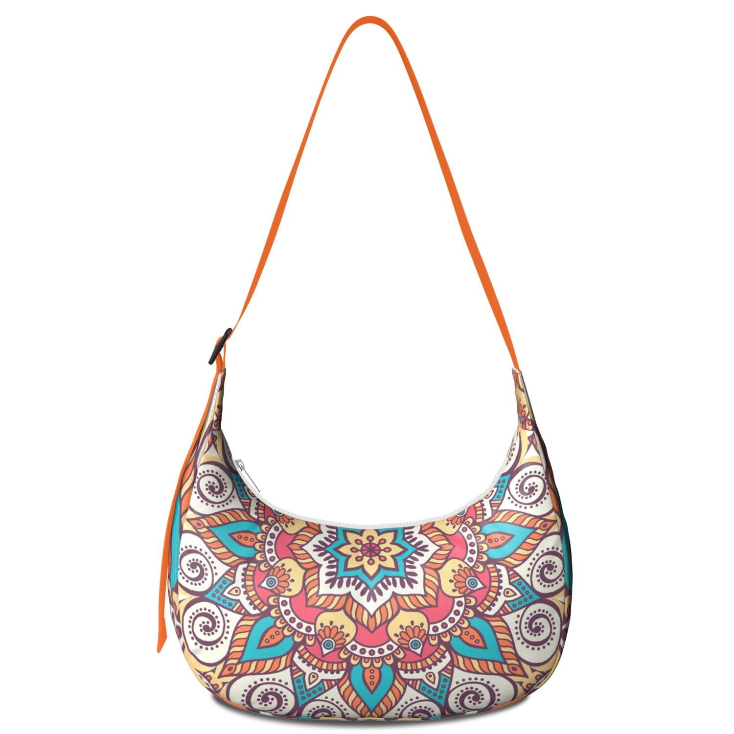 Nature Inspired Psychedelic Mandala Bag Colorful Bohemian Crescent ...