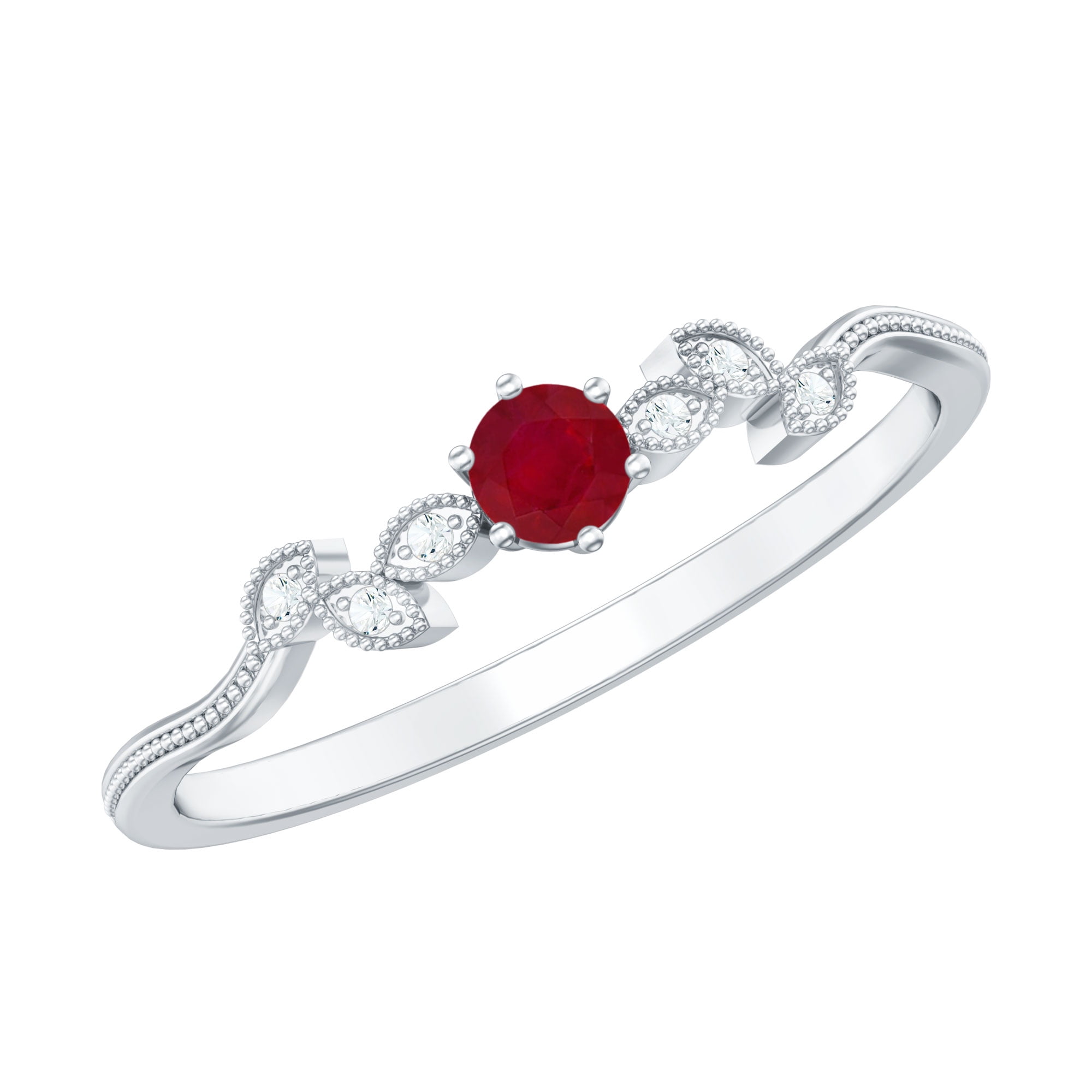 Rosec Jewels Nature Inspired Ring for Women, Ruby Promise Ring with ...