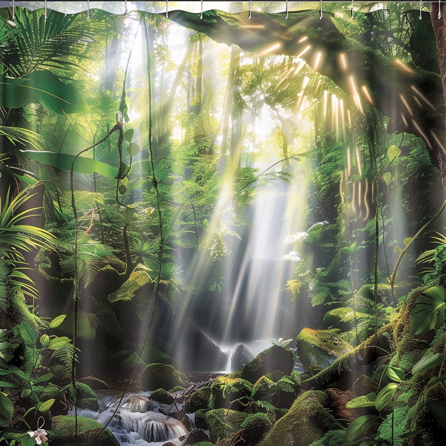 Nature Inspired Ultra Realistic Rainforest Shower Curtain Jungle Design ...