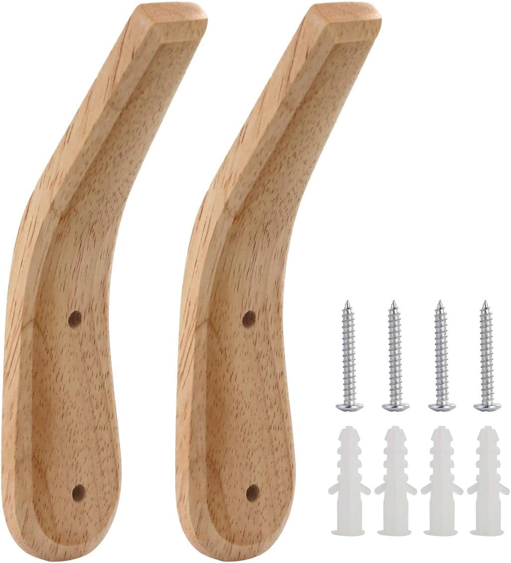 Nature-Inspired Walnut Wood Hooks, Effortless Installation for Your ...