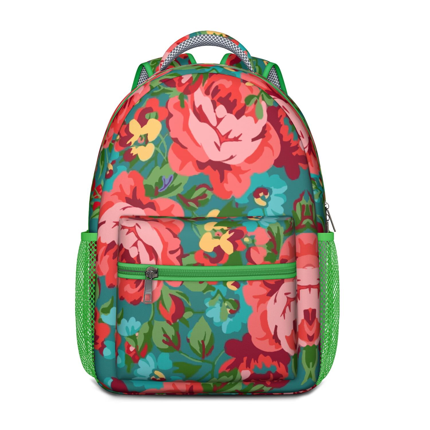 Nature Inspired Watercolor Floral Backpack - Ergonomic Student Backpack ...