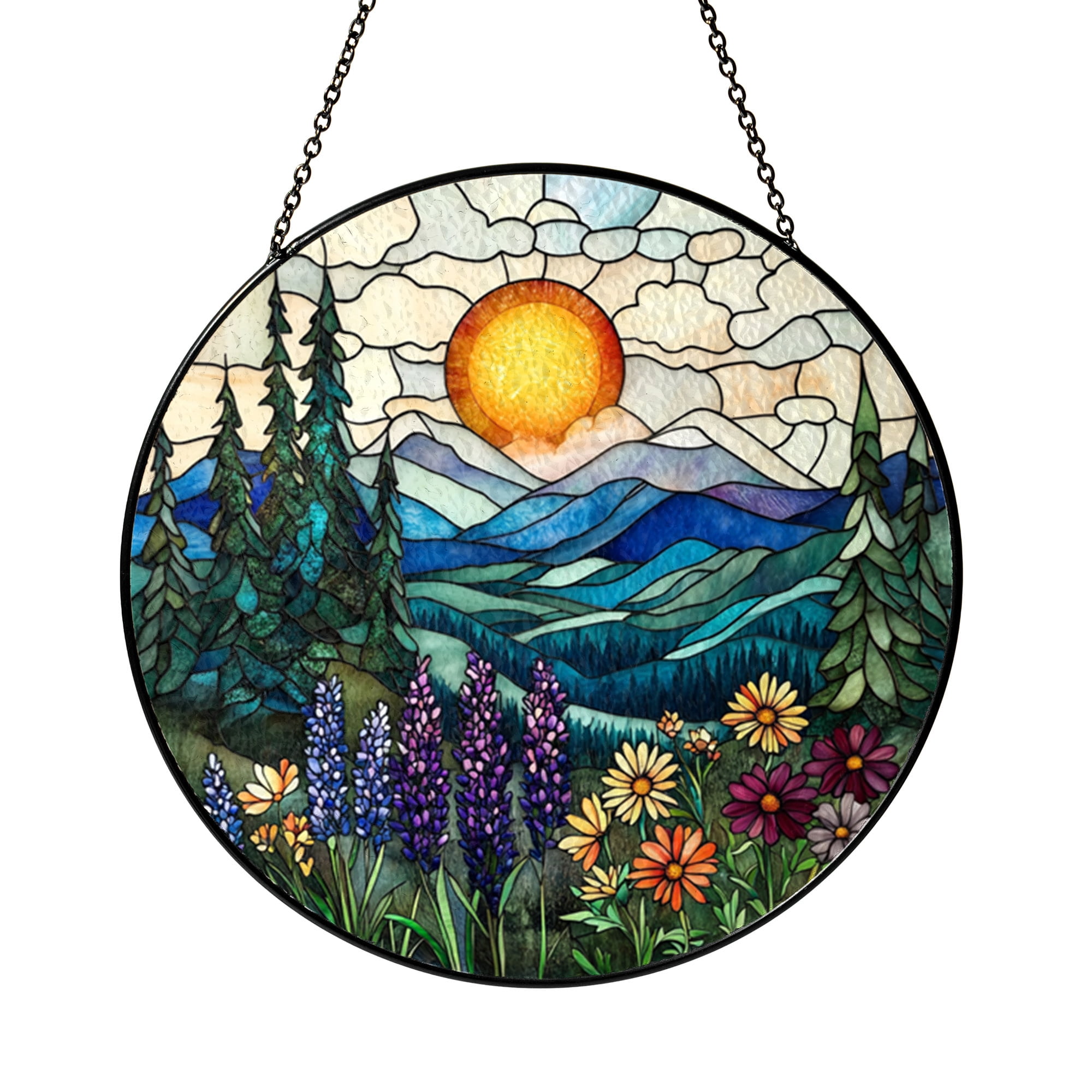 Nature Inspired Wildflower Stained Glass Suncatcher – Window Art ...