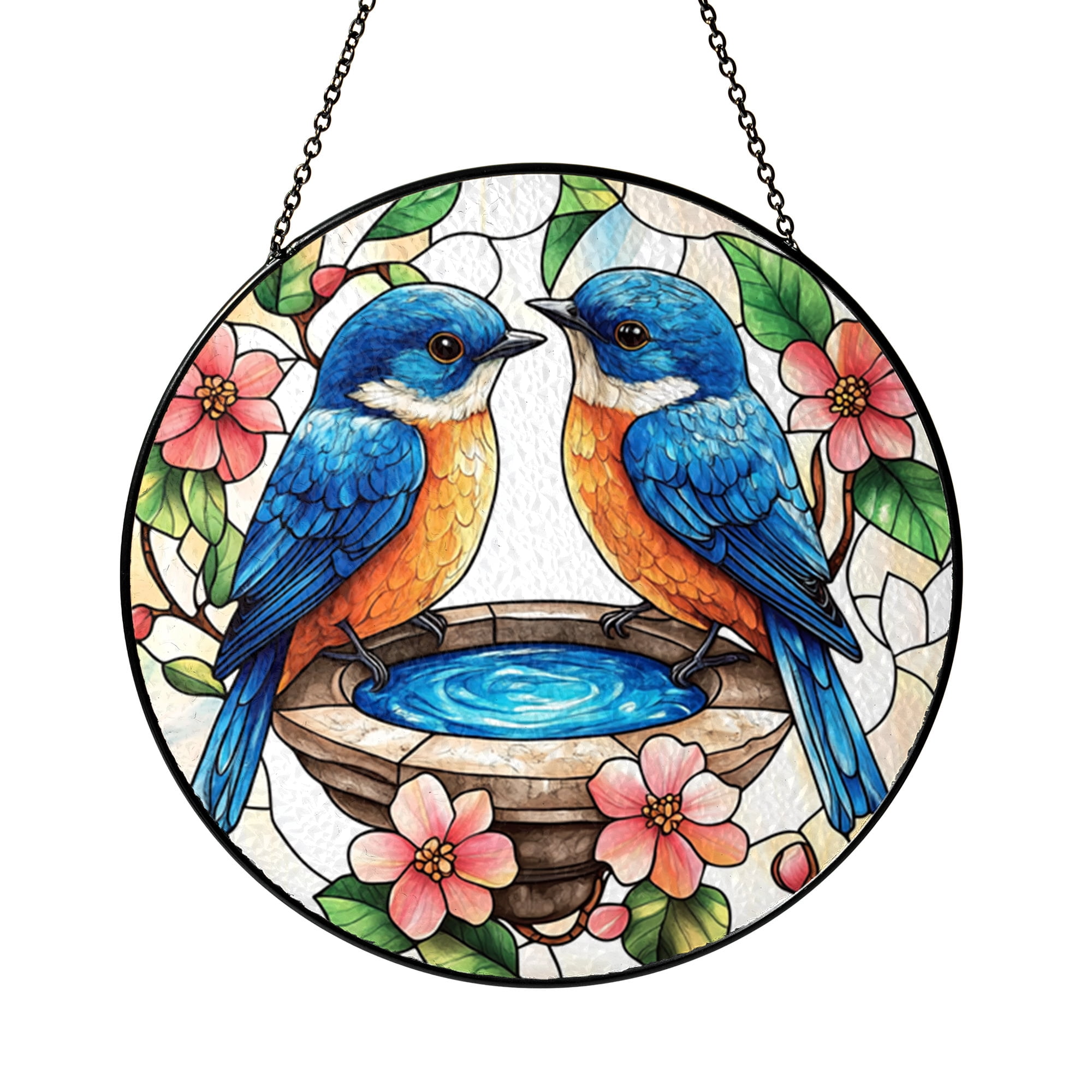 Nature Inspired Window Art – Pair of Blue Birds Design - Walmart.com
