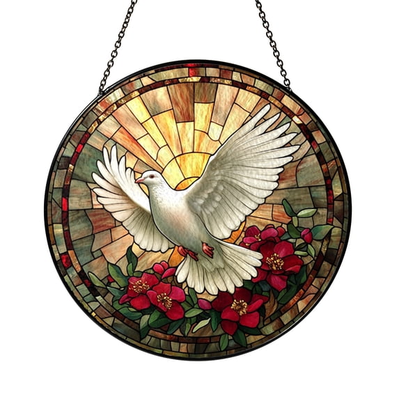 Nature Inspired Window Art – White Bird Glass Design - Walmart.com