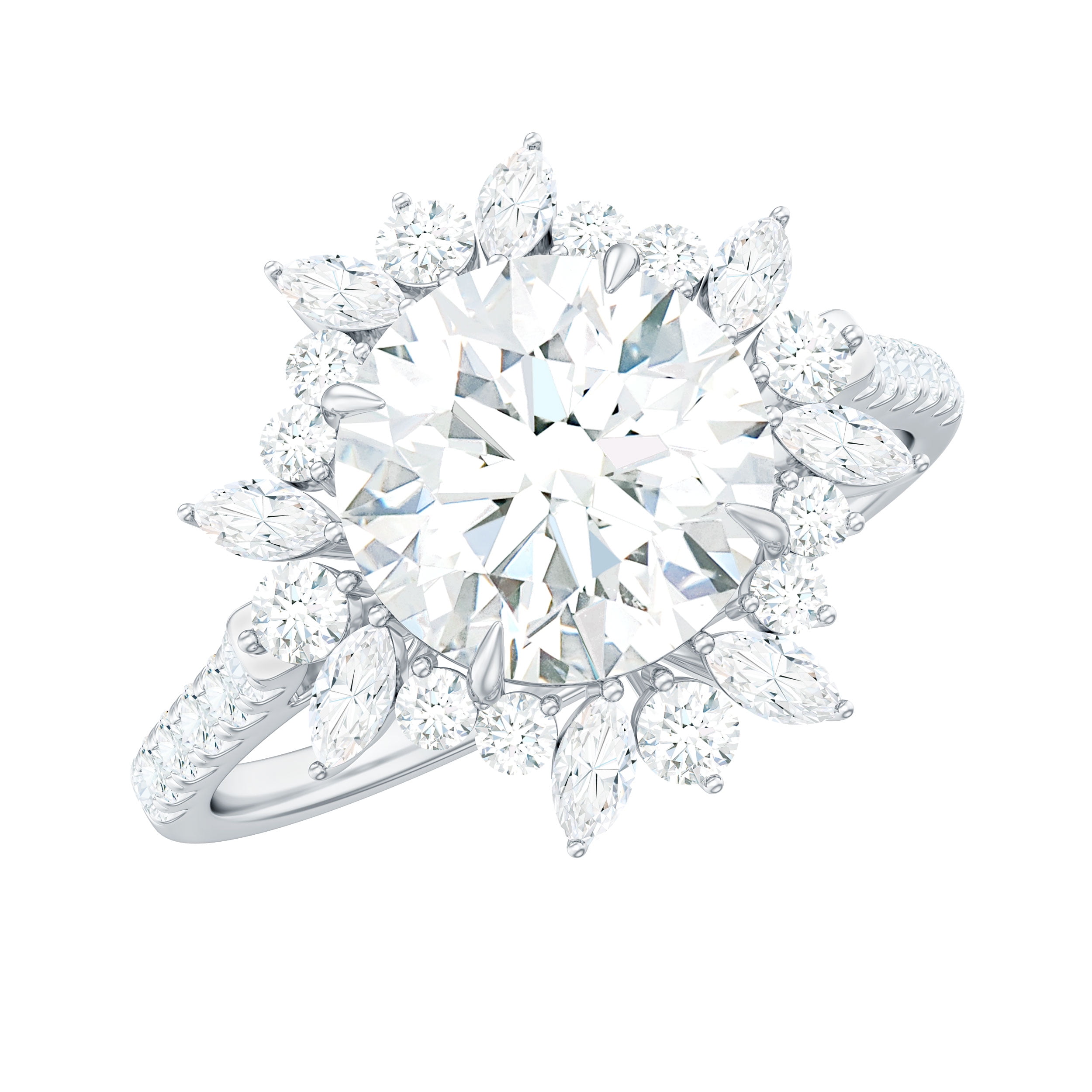 Nature Inspired Zirconia Cocktail Ring for Women, Cubic Zirconia Ring ...