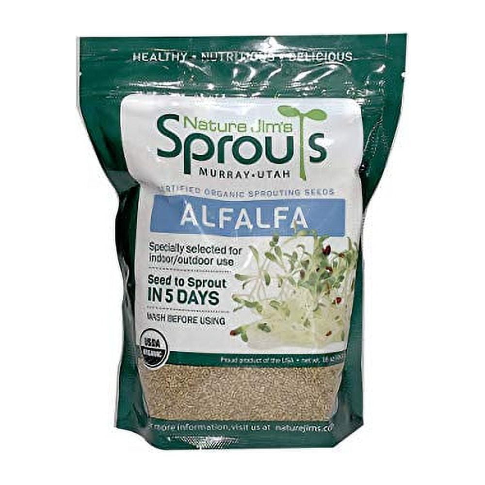 Nature Jims Alfalfa Sprout Seeds - 16Oz Organic Sprouting Seeds - Non ...