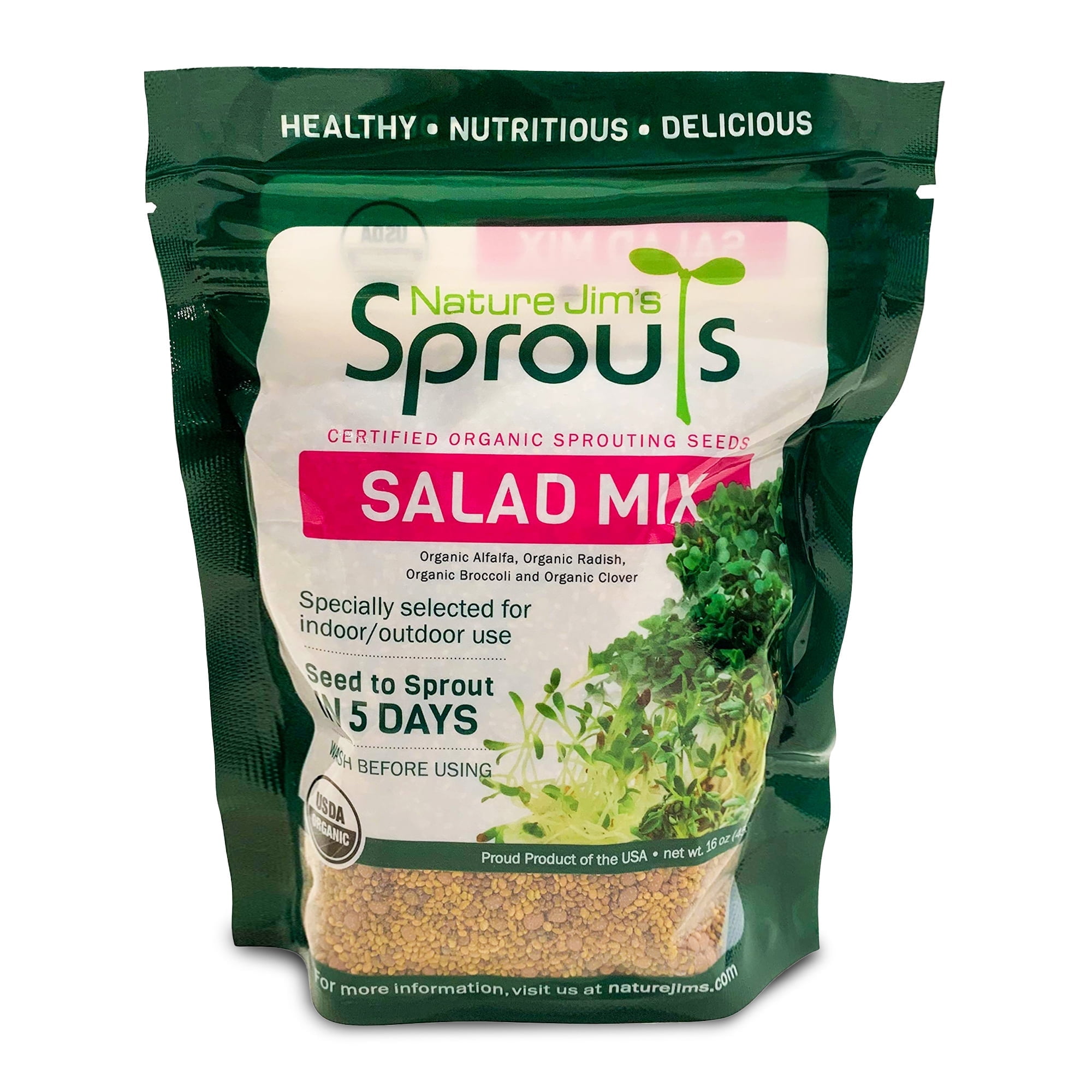 Nature Jims Sprouts Salad Sprout Mix - Organic Salad Mix for Growing ...