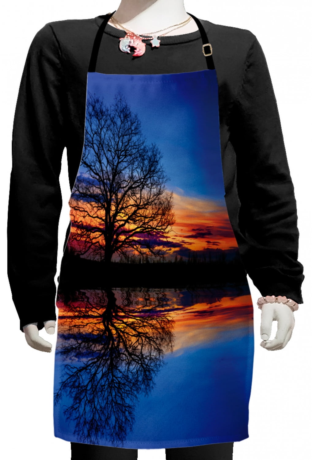Nature Kids Apron, Majestic Full Branch Tree at Twilight with Water ...