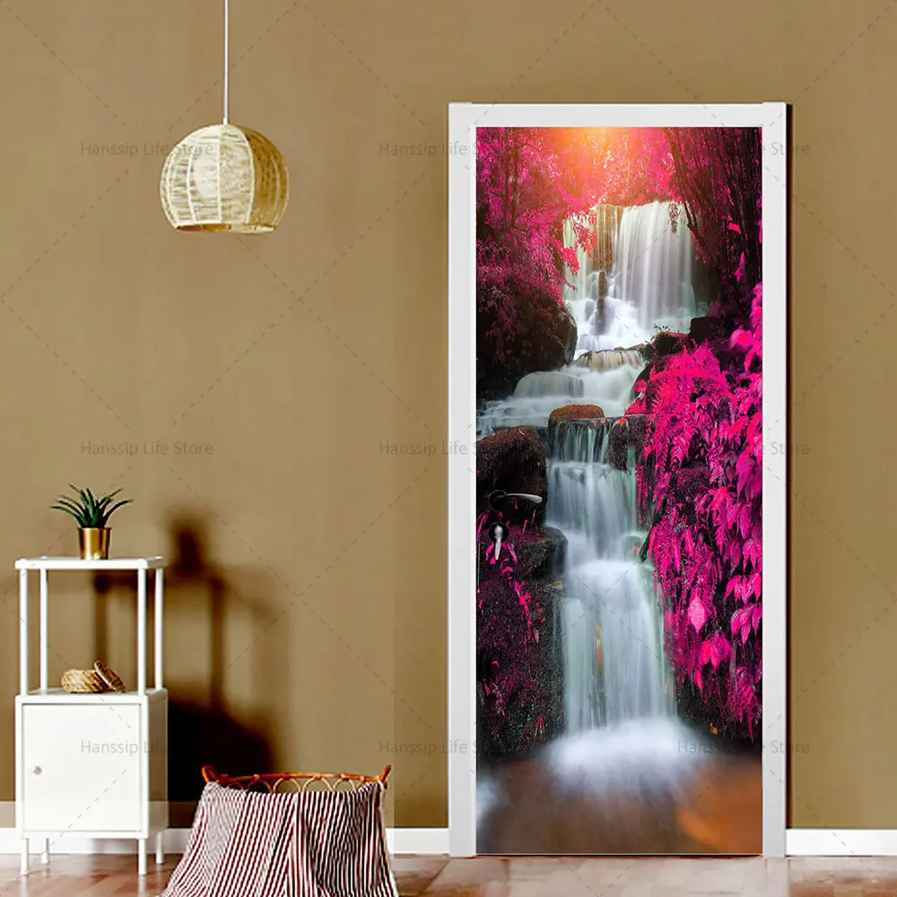 Nature Landscape Arched Door Design Door Art Mural Decals Self-adhesive ...