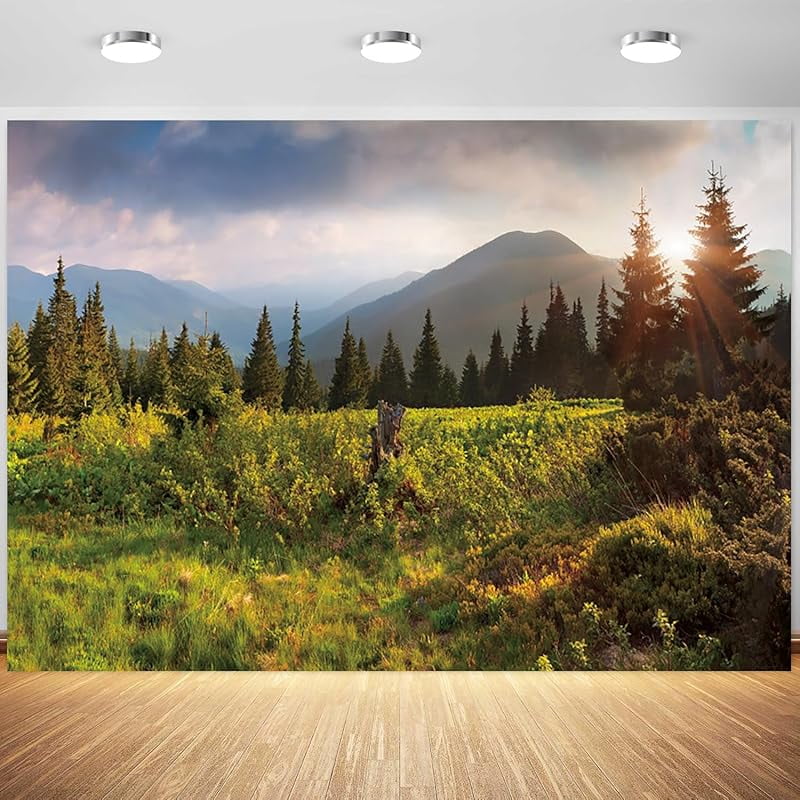 Nature Landscape Backdrop Mountain Forest Pine Trees Photography ...