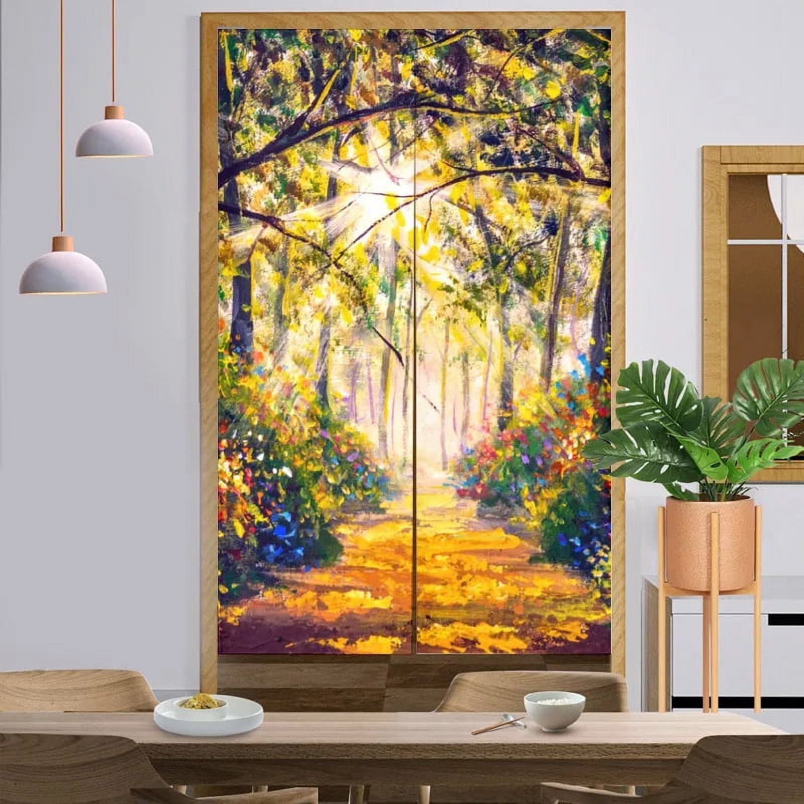 Nature Landscape Forest Door Curtain Living Room Bedroom Noren Kitchen ...