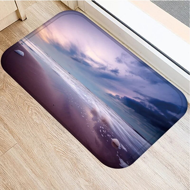 Nature Landscape Pattern Floor Mat Anti-slip Entrance Door Sunset ...