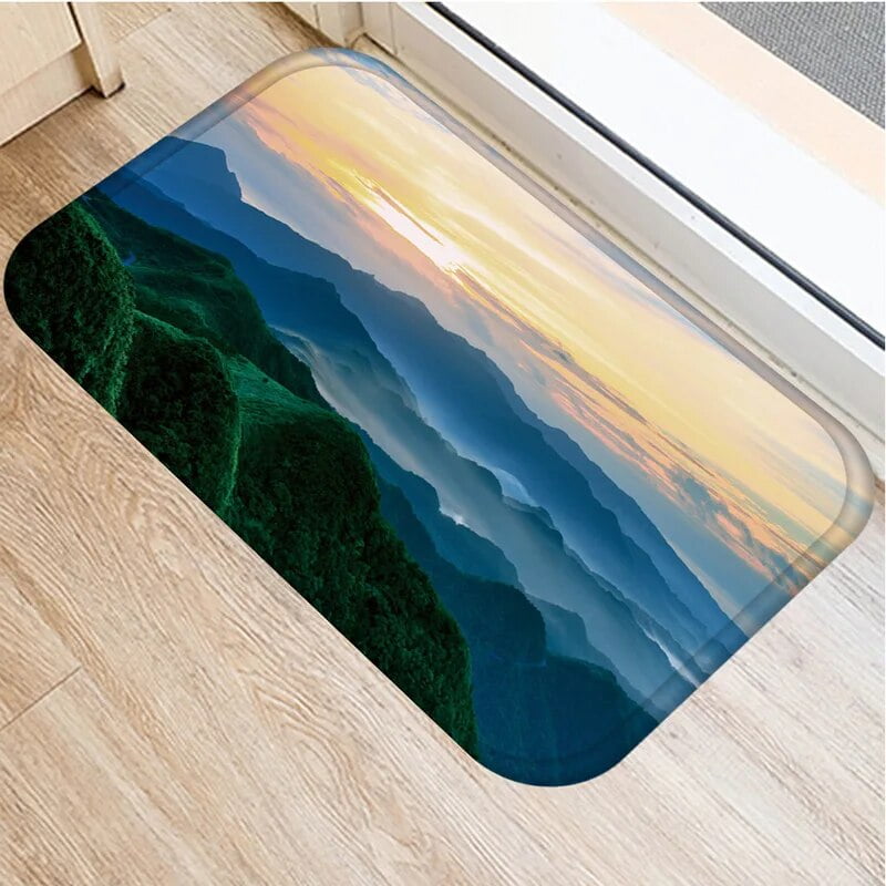 Nature Landscape Pattern Floor Mat Anti-slip Entrance Door Sunset ...