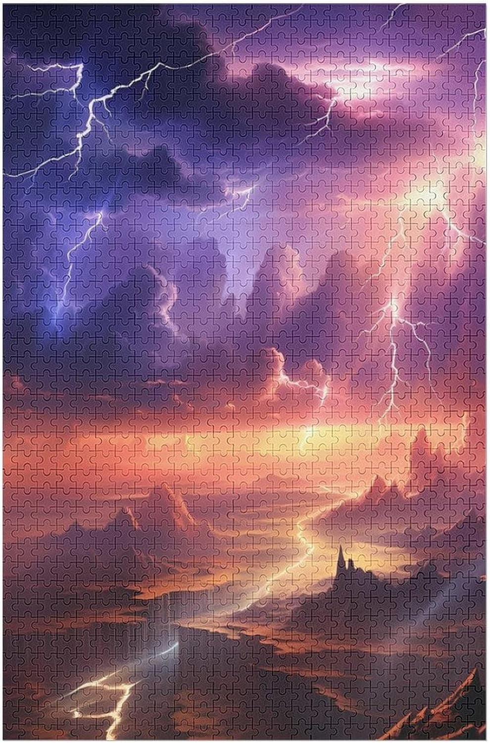 Nature Landscape Purple Thunder Storm Jigsaw Puzzles Personalized ...