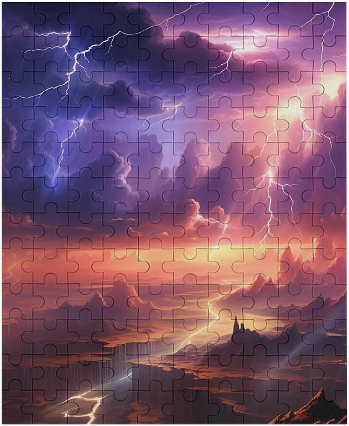 Nature Landscape Purple Thunder Storm Jigsaw Puzzles Personalized ...