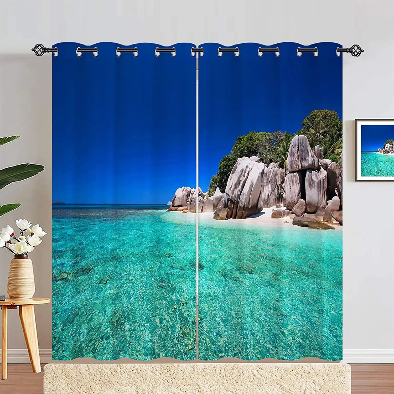 Nature Landscape Scenery Curtains for Bedroom Window Panels with Garden ...
