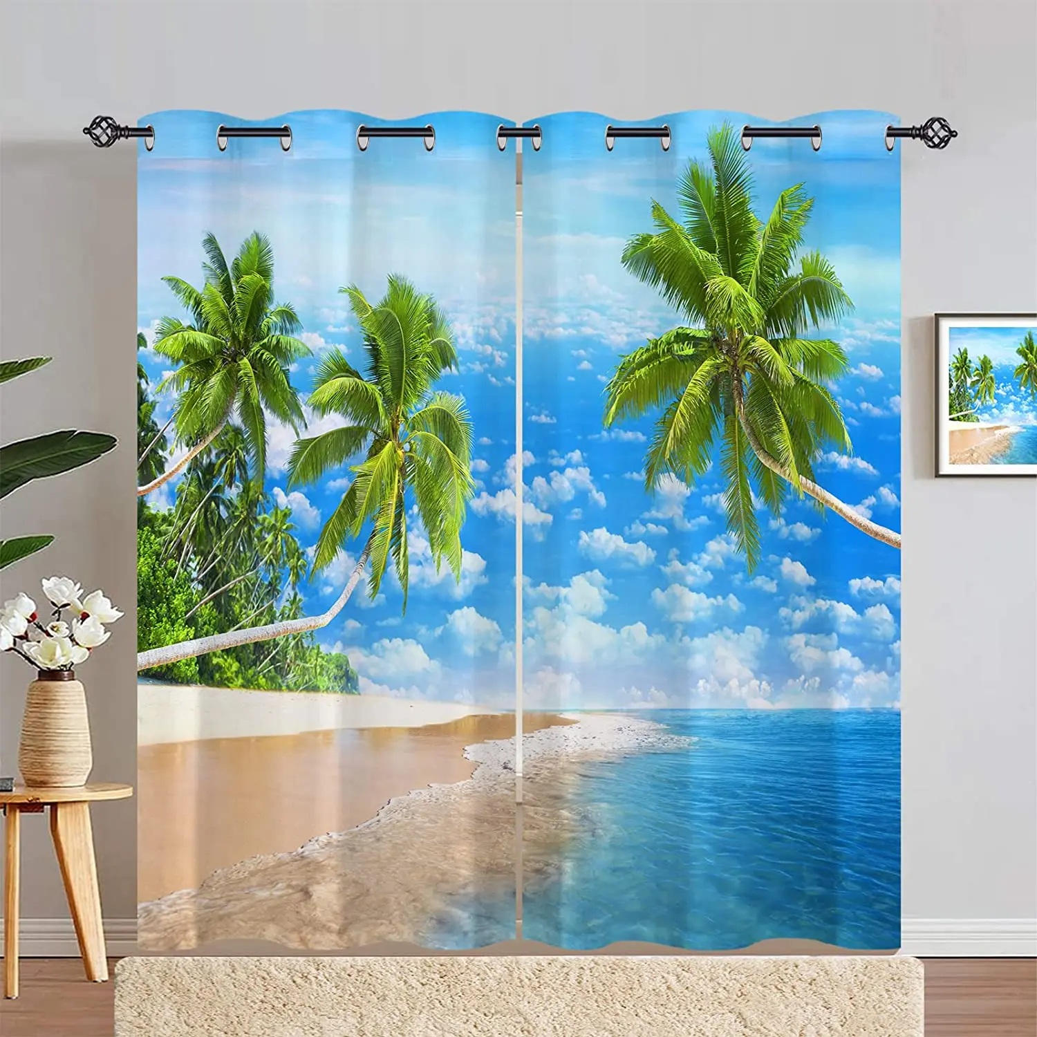 Nature Landscape Scenery Curtains for Bedroom Window Panels with Garden ...