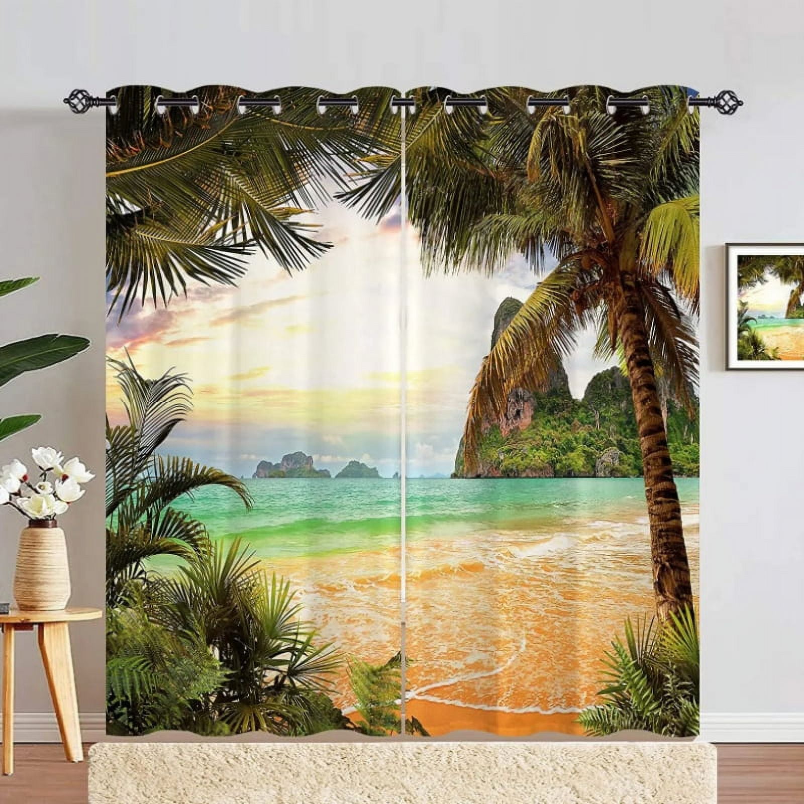 Nature Landscape Scenery Curtains for Bedroom Window Panels with Garden ...