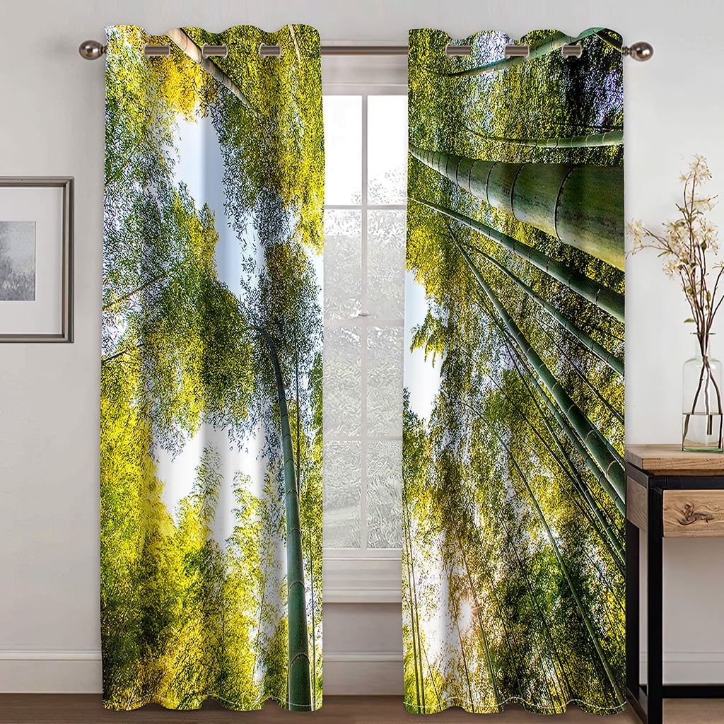 Nature Landscape Scenery Forest Tree Falls Window Curtains Drapes for ...