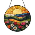 Nature Landscape Stained Glass Style Window Suncatcher, Wildflower ...
