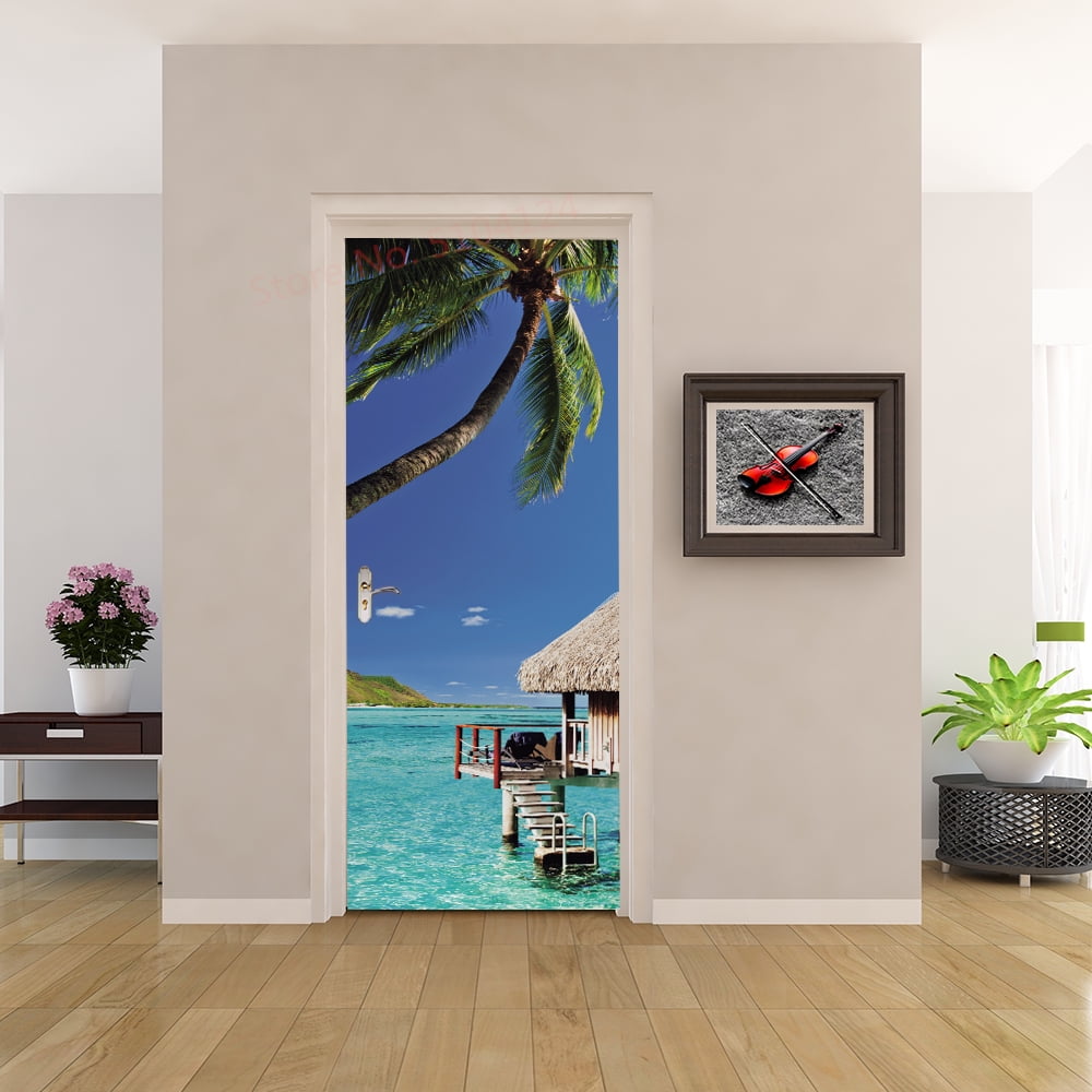 Nature Landscape Stickers For Doors Self-adhesive Vinyl Wall Sticker ...