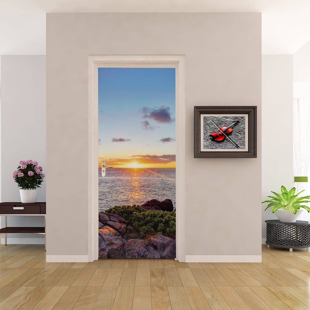 Nature Landscape Stickers For Doors Self-adhesive Vinyl Wall Sticker ...