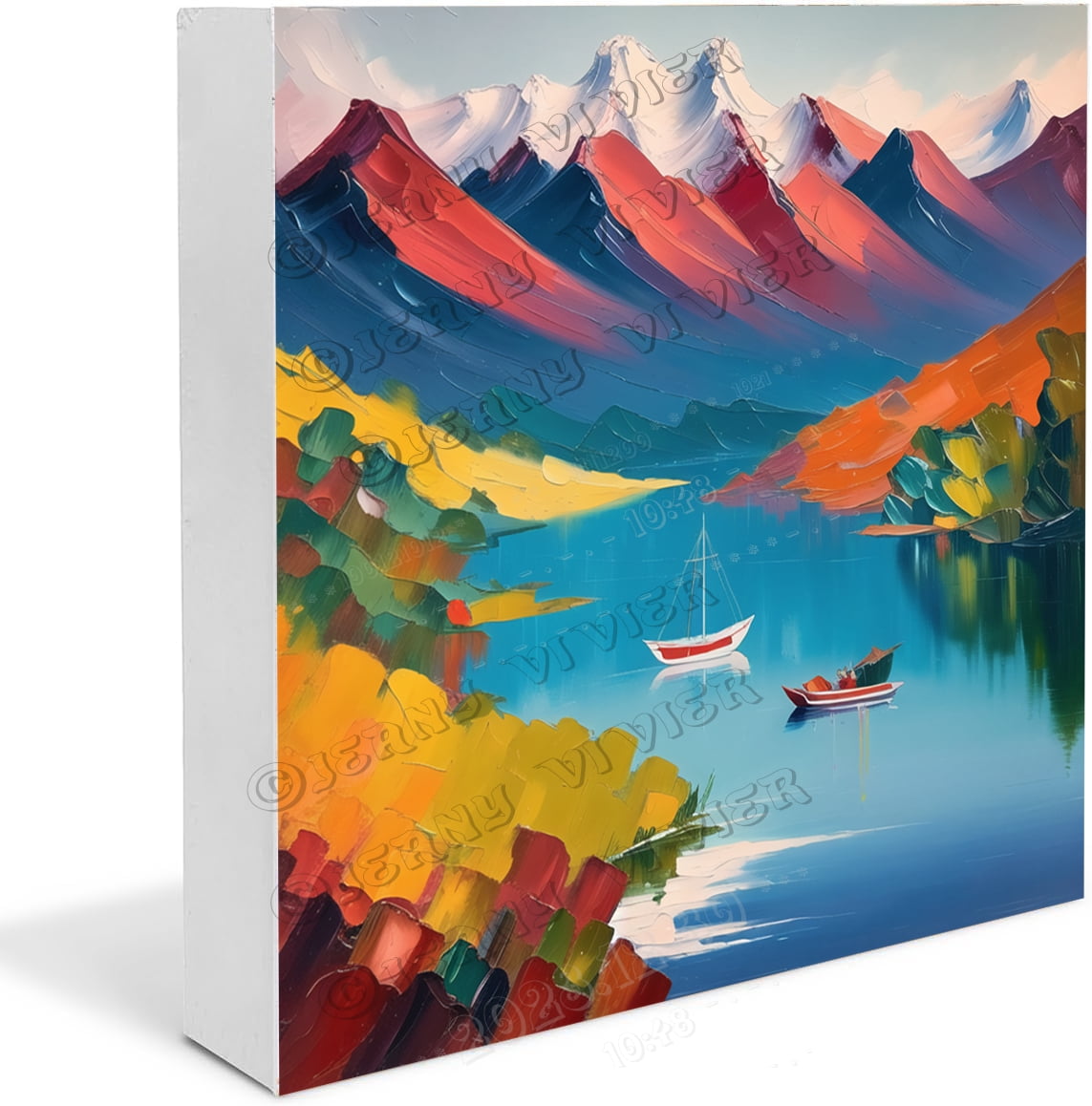 Nature Landscape with Lake Wooden Box Sign, Wood Box Sign for Home ...