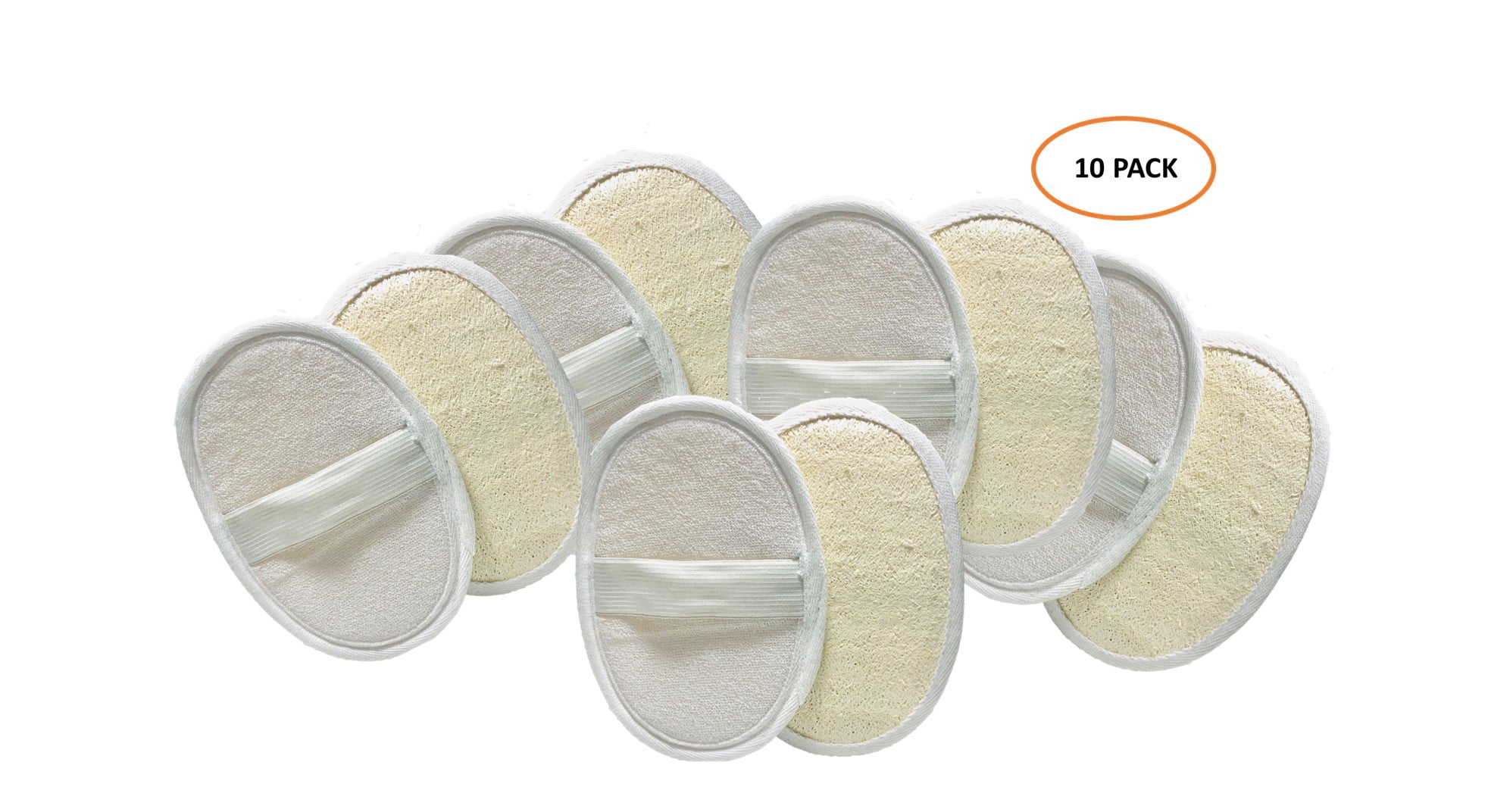 Nature Link 10 Packs Exfoliating Loofah Sponge Pads,Large 100% Natural ...