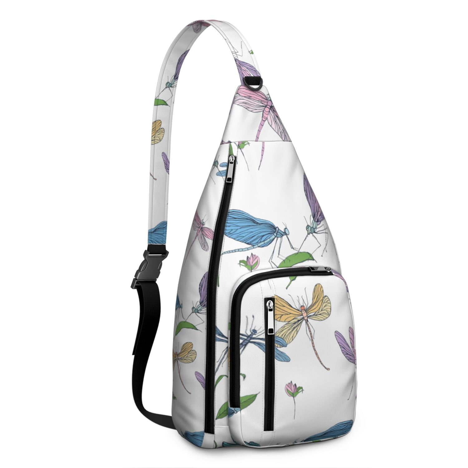 Nature Lovers Sling Backpack - Dragonfly Pattern Crossbody Bag, Small ...