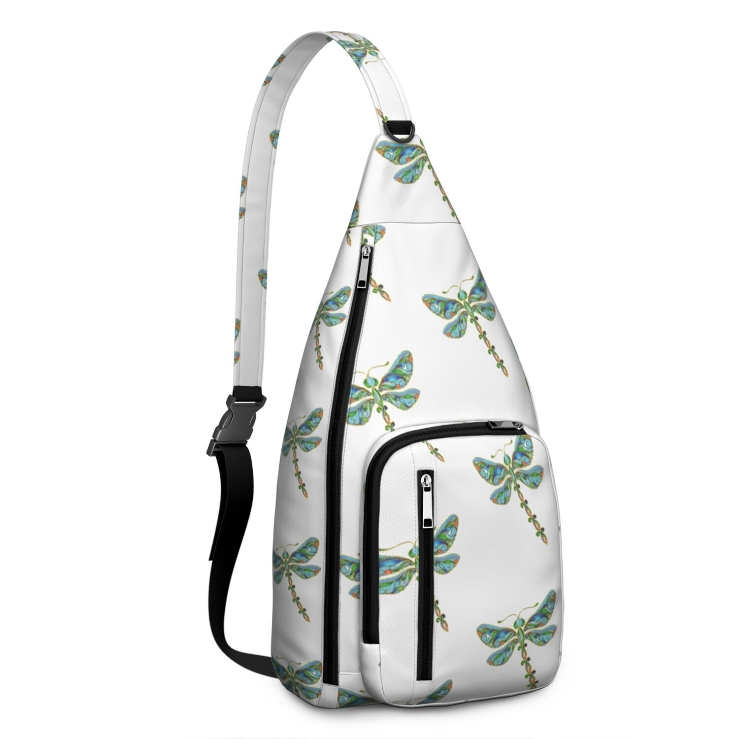 Nature Lovers Sling Backpack - Dragonfly Pattern Crossbody Bag, Small ...