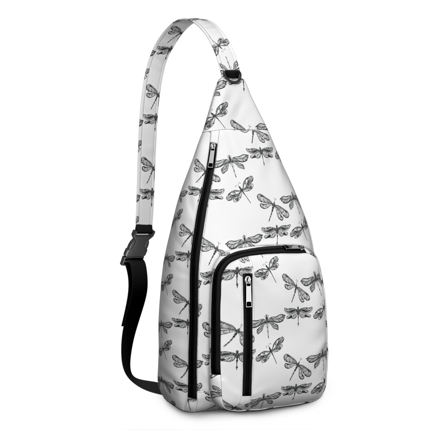 Nature Lovers Sling Backpack - Dragonfly Pattern Crossbody Bag, Small ...