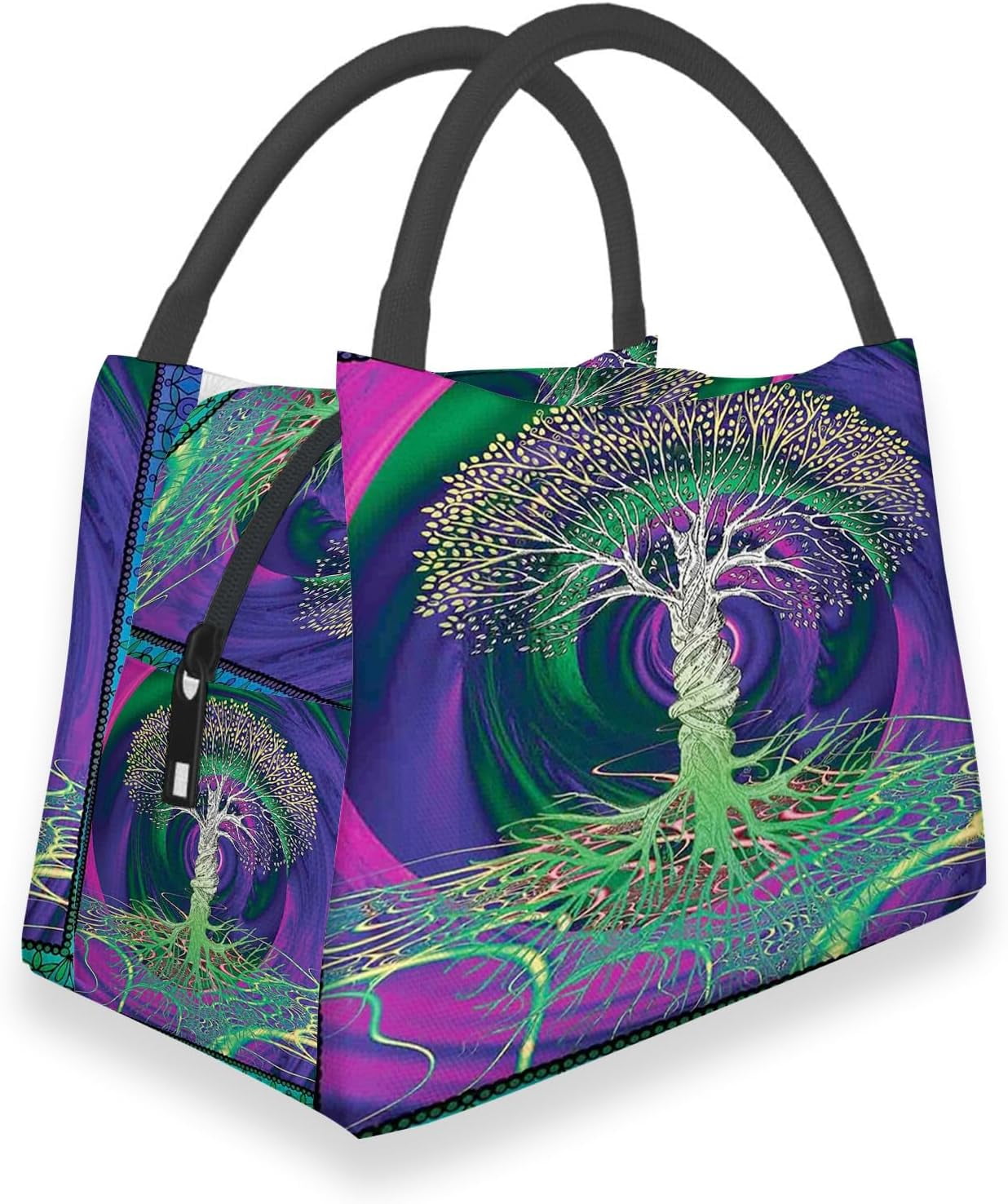 Nature Lunch Box Reusable Lunch Bag,Psychedelic Tree of Life,Insulated ...
