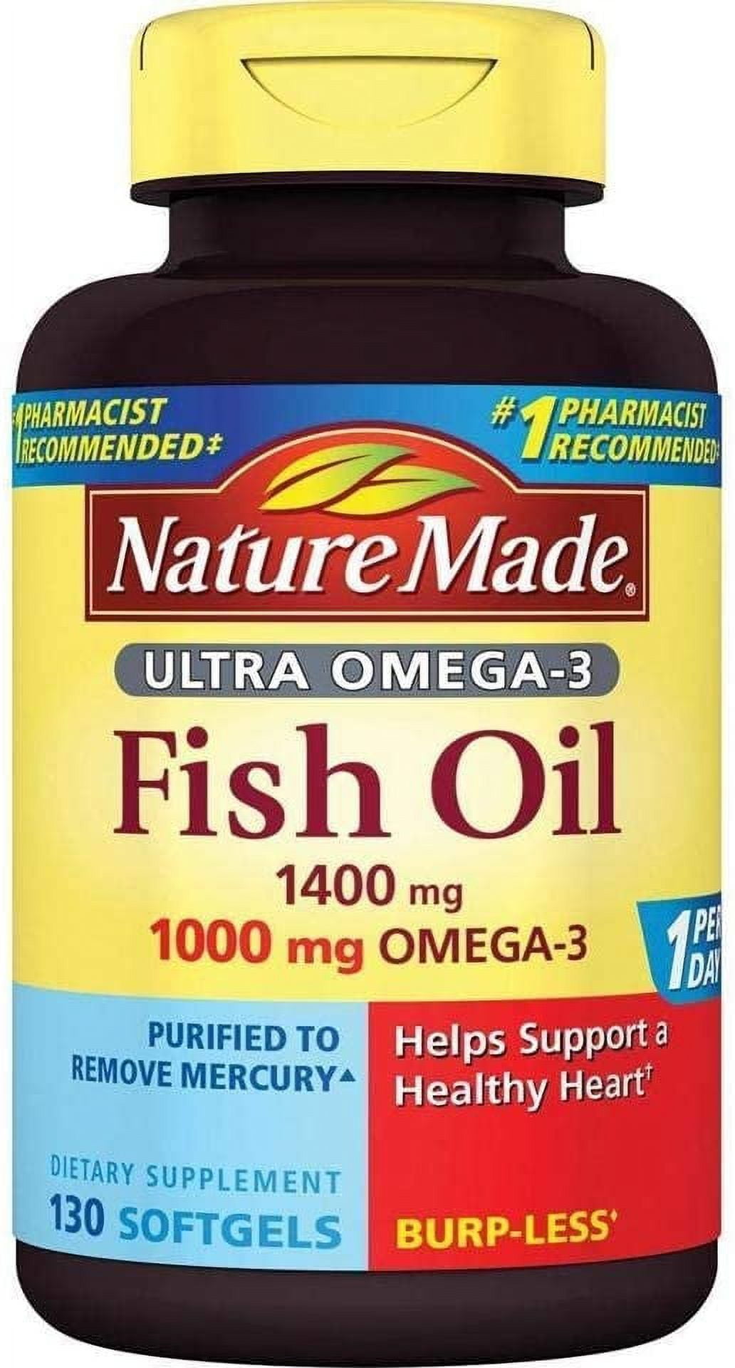Nature Made 1400 mg, 130 ct Ultra Omega-3 from Fish Oil Softgels ...