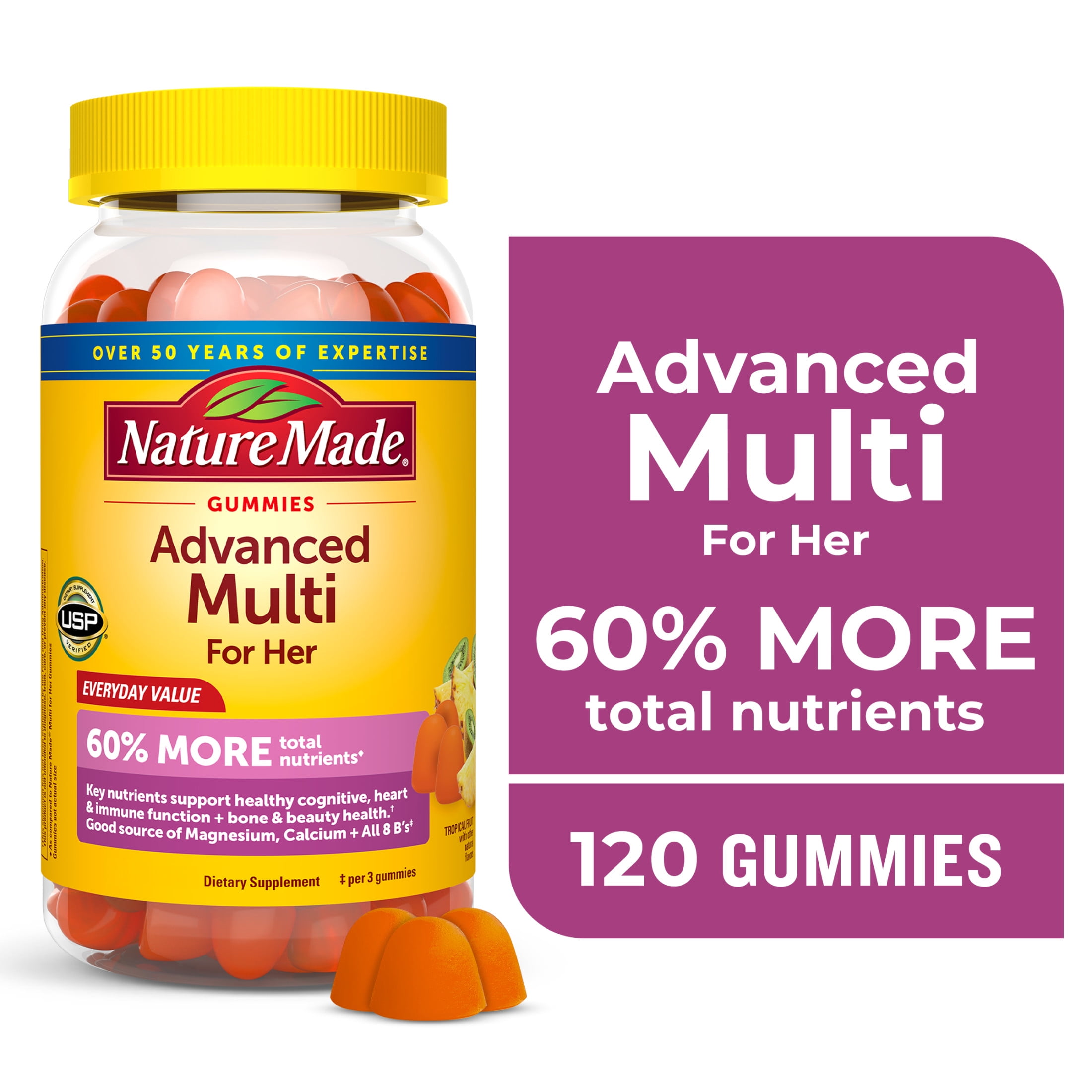 Nature Made Advanced Multi Vitamin for Women with Magnesium, Calcium ...