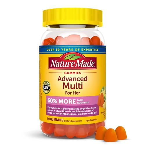 Nature Made Advanced Multivitamin Gummies For Her With Magnesium ...
