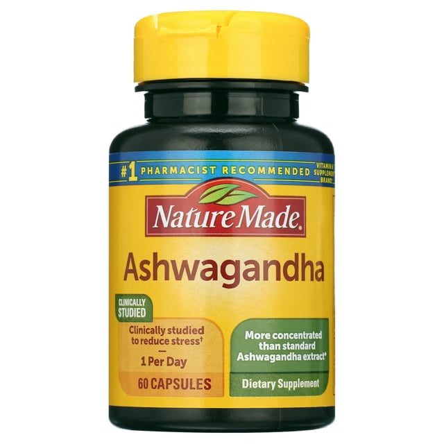 Nature Made Ashwagandha 125mg Capsules, Stress Support Dietary ...