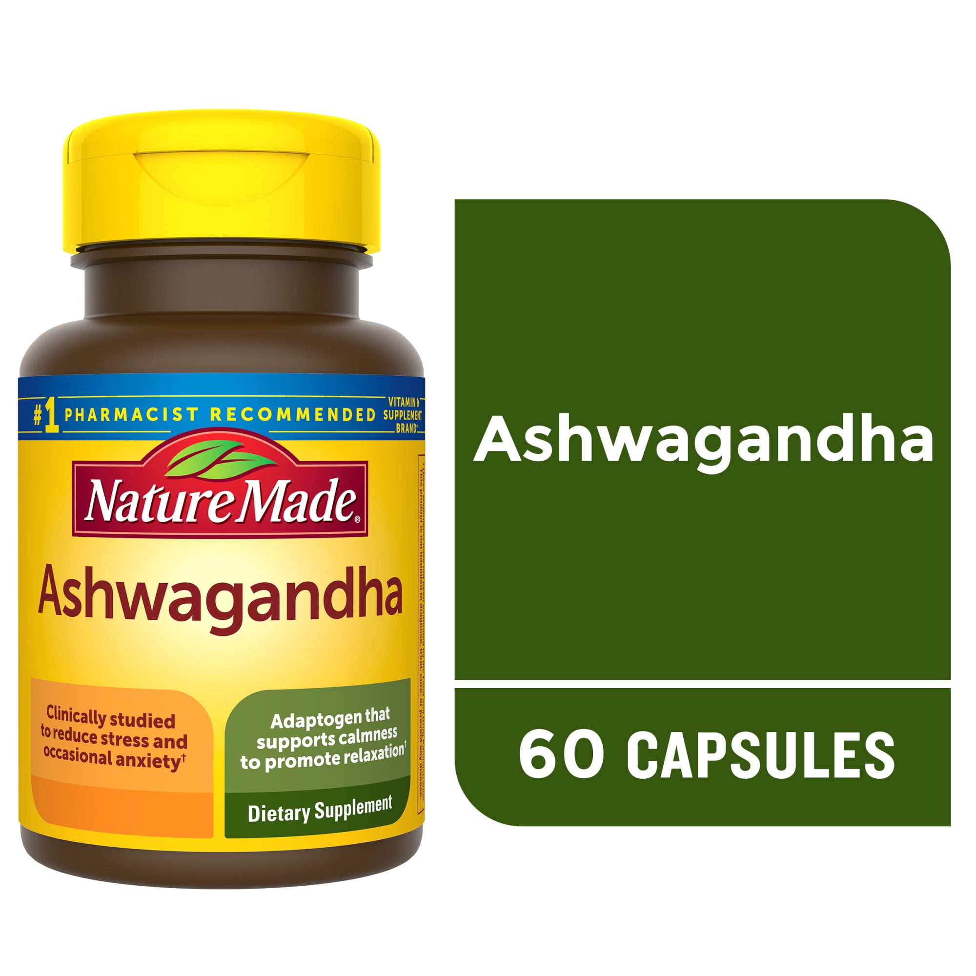 Nature Made Ashwagandha 125mg Capsules, Stress Support Dietary ...
