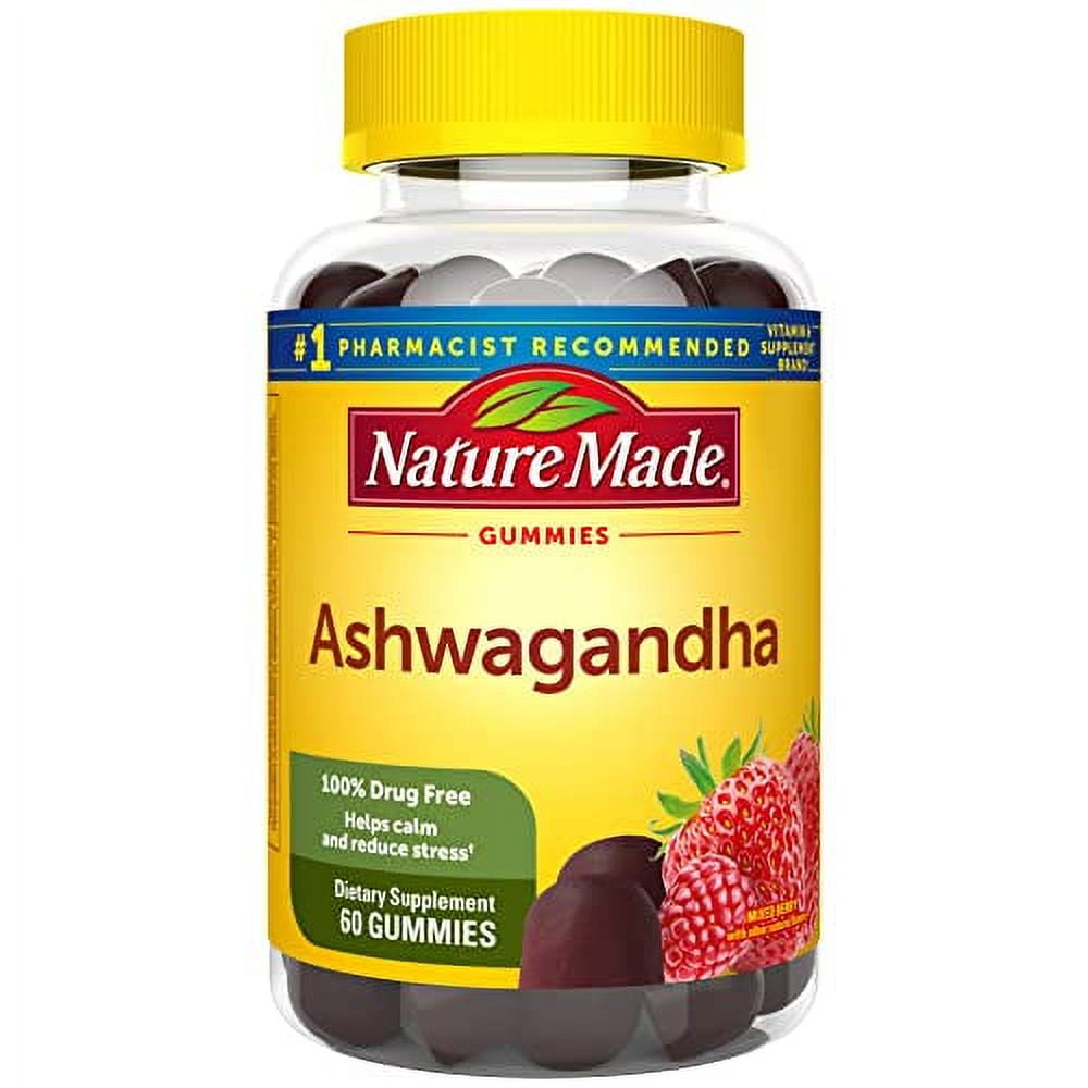 Nature Made Ashwagandha Gummies, Vegan, KSM 66 Ashwagandha for Stress ...