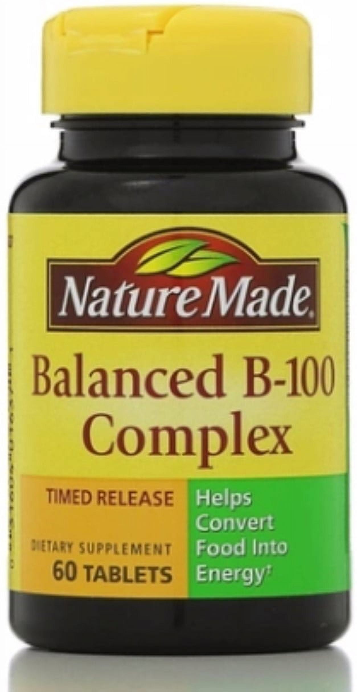 Nature Made Balanced Vitamin B-100 Complex Tablets 60 ea (Pack of 2 ...