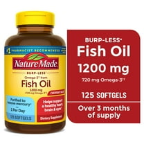 Nature Made Extra Strength Burp Less Omega 3 Fish Oil Supplements 1400 mg Minis Softgels, 80 ...