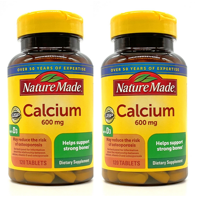 Nature Made Calcium, 600 mg Dietary Supplement - 120 Tablets - PACK OF ...