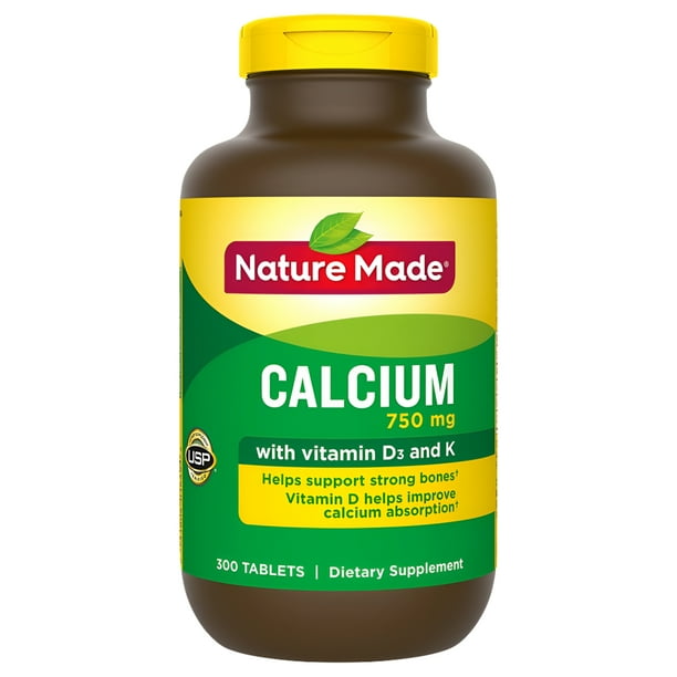 Nature Made Calcium 750 mg + D + K 300 Tablets - Walmart Business Supplies