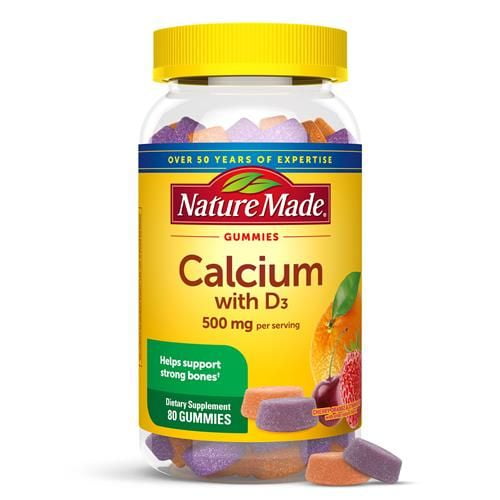 Nature Made Calcium Gummies 500 Mg Per Serving With Vitamin D3, Dietary ...