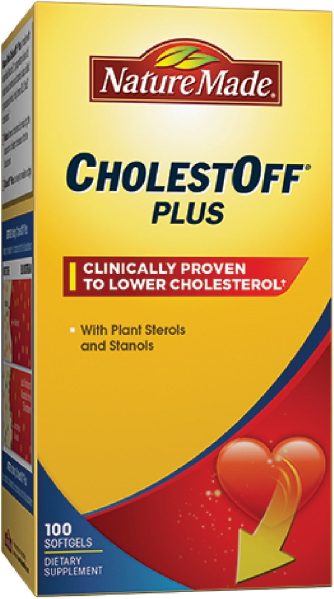 Nature Made CholestOff Plus, 100 Softgels, Lowers LDL Cholesterol ...