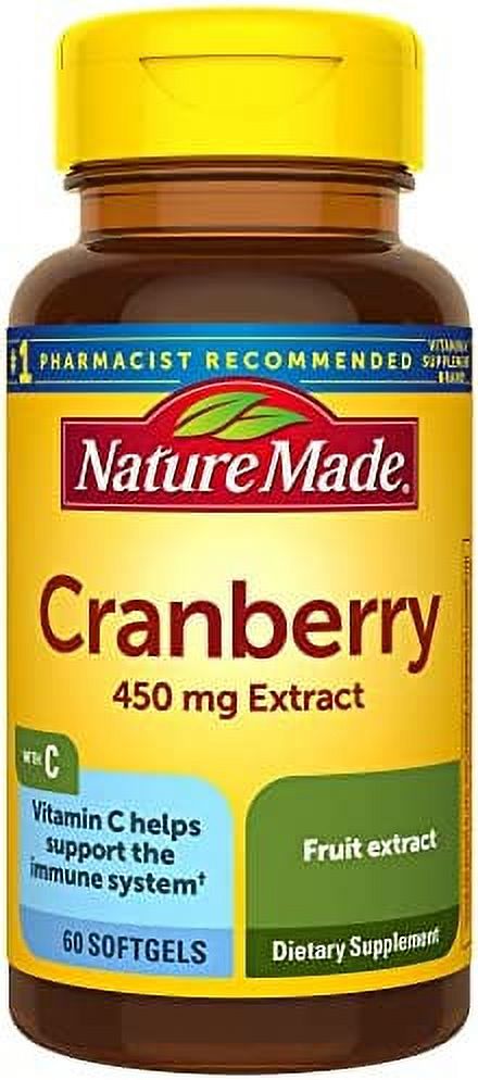 Nature Made Cranberry with Vitamin C, Dietary Supplement for Immune and Antioxidant Support, 60 ...