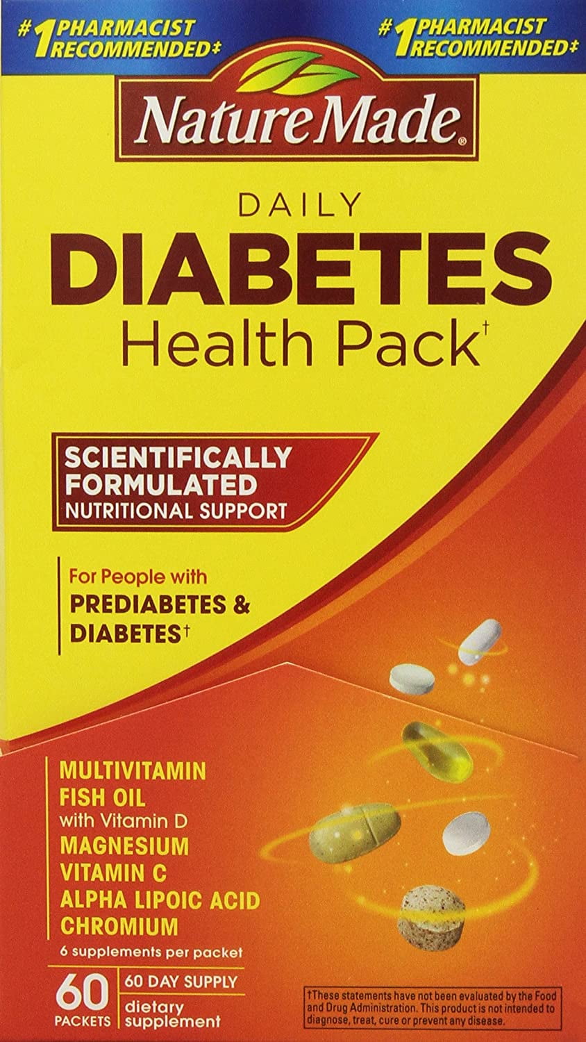 Nature Made Diabetes Health Pack, 60 Packets - Walmart Business Supplies