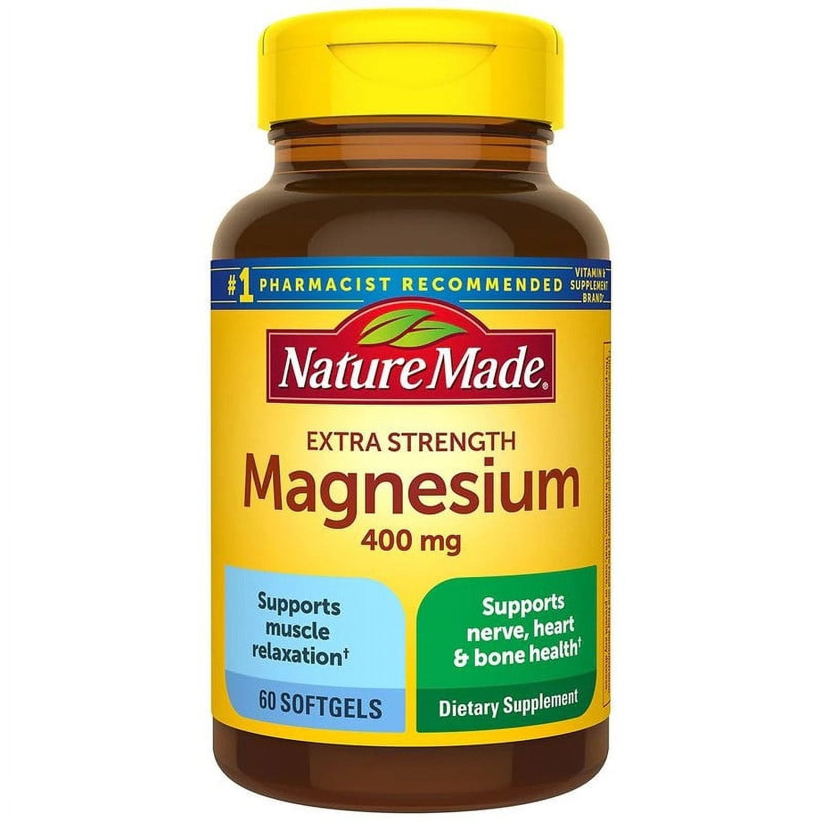 Nature Made Extra Strength Magnesium 400mg, 150 Liquid Softgels ...
