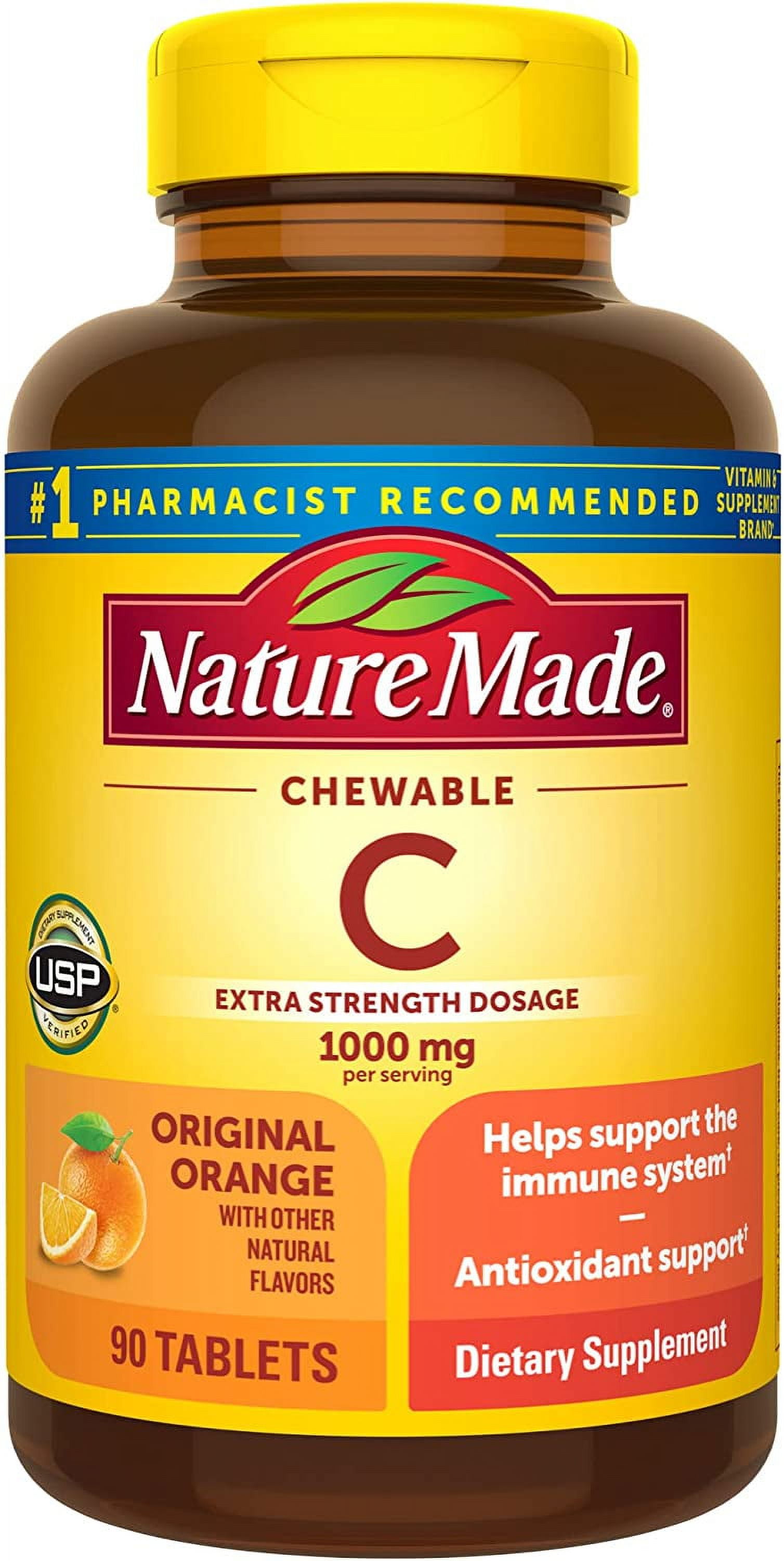 Nature Made Extra Strength Dosage Chewable Vitamin C 1000 Mg Per ...