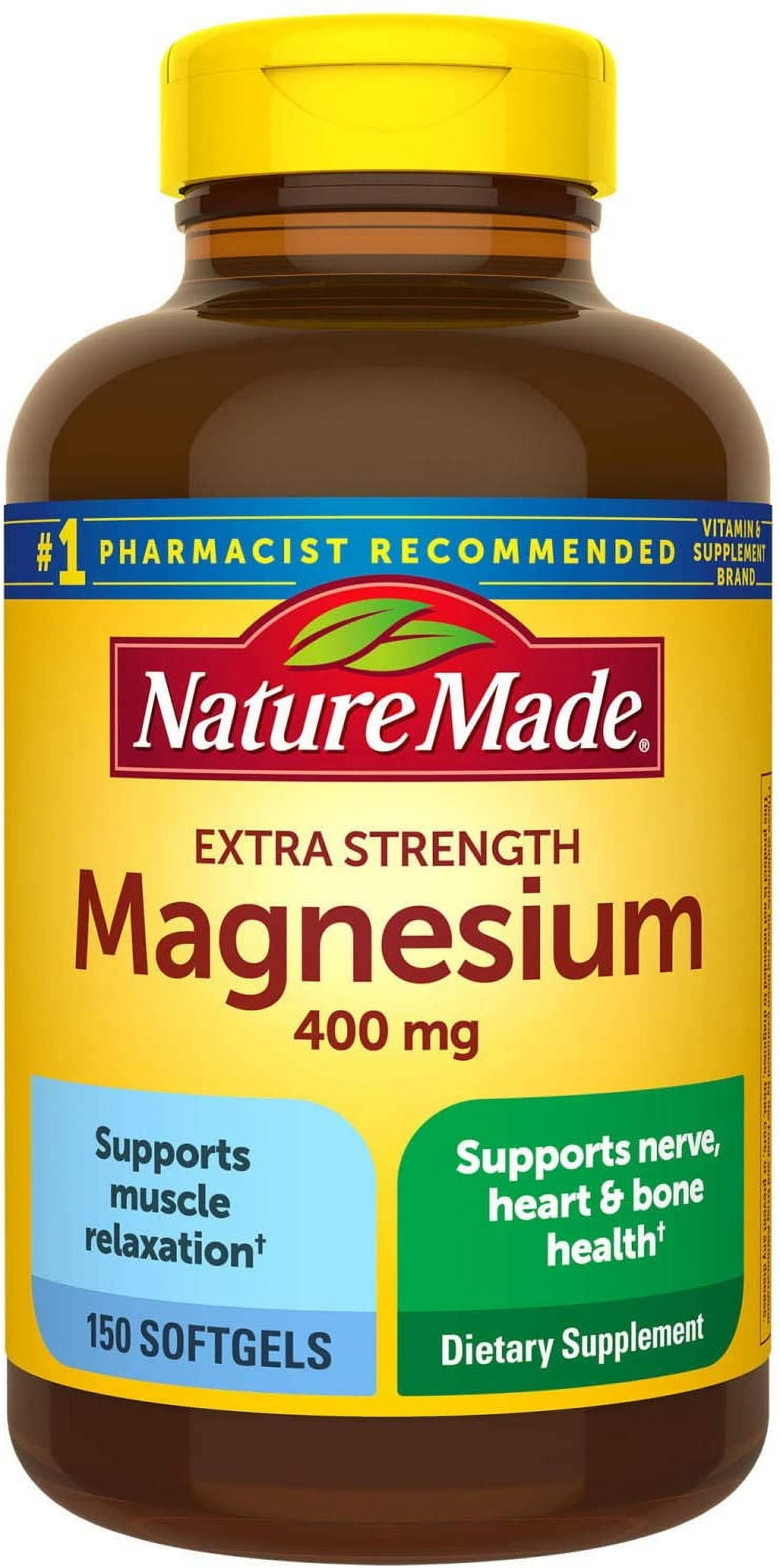 Nature Made Magnesium 400 mg Supplements, 150 Liquid Softgels - Walmart.com