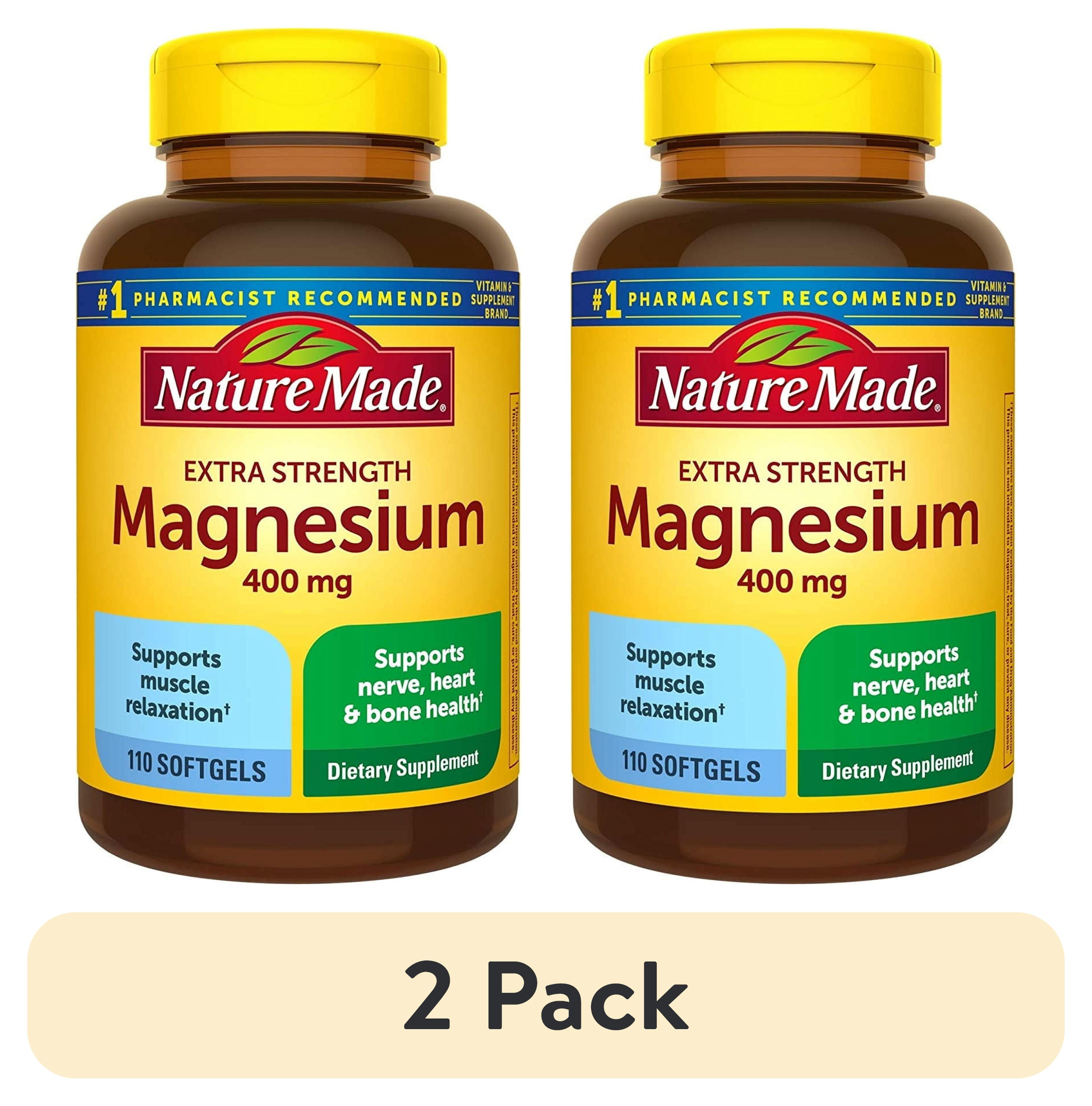 (2 pack) Nature Made Extra Strength Magnesium Oxide 400 mg, Dietary ...